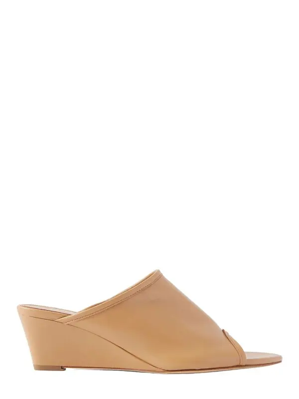 AeydĒ Suzanne Leather-trimmed Mesh Sandals - Beige