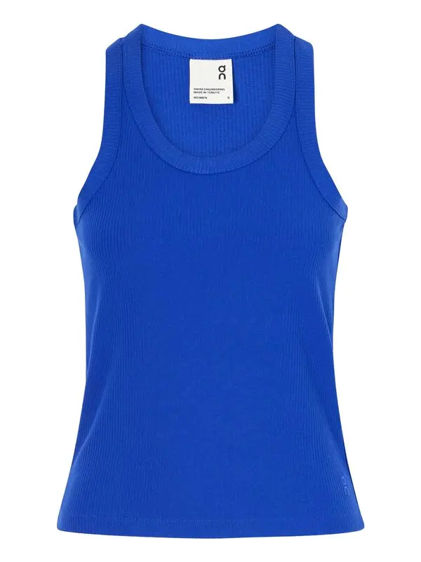 On All-day Ribbed Stretch Tank - Indigo
