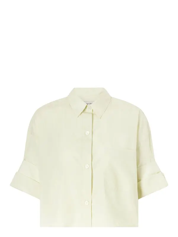 TWP Next Ex Cropped Cotton Shirt - Yellow