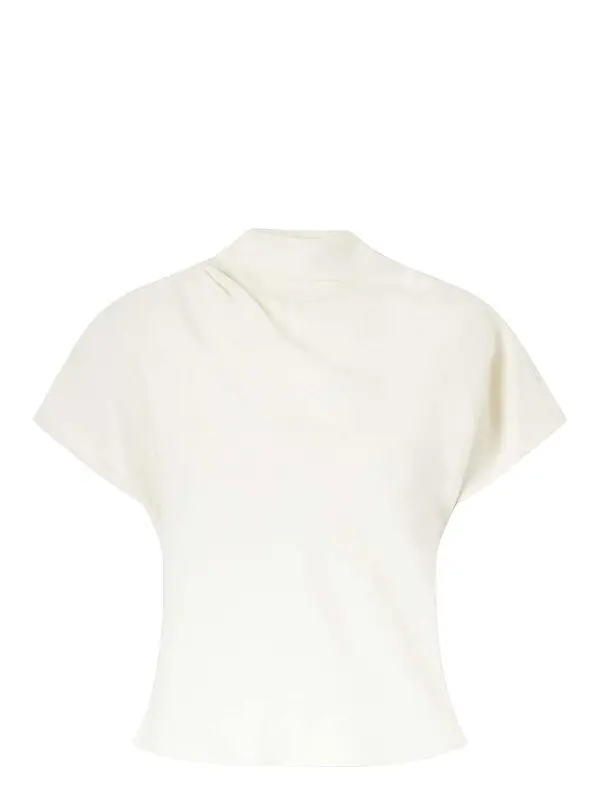 TWP Draped Satin Blouse - Off-white