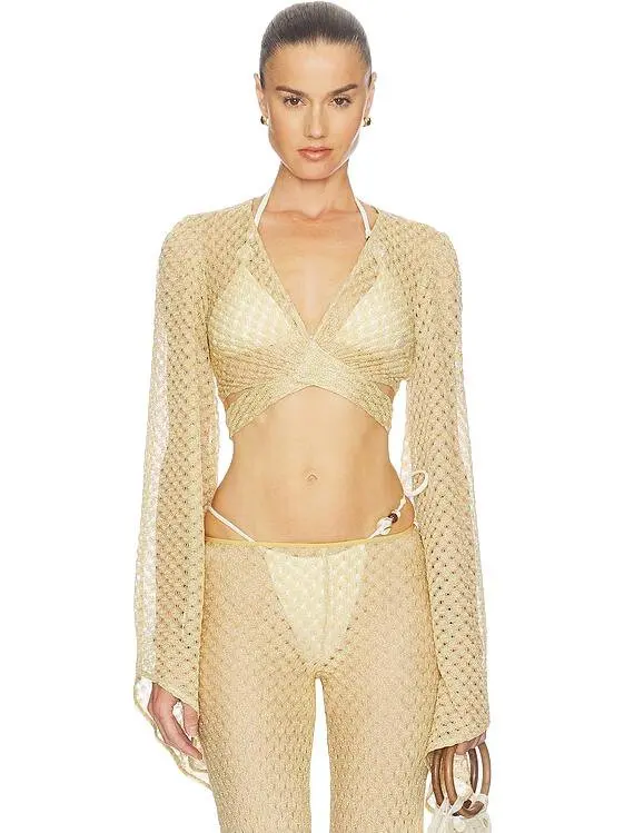 Missoni Metallic Knit Top - Gold
