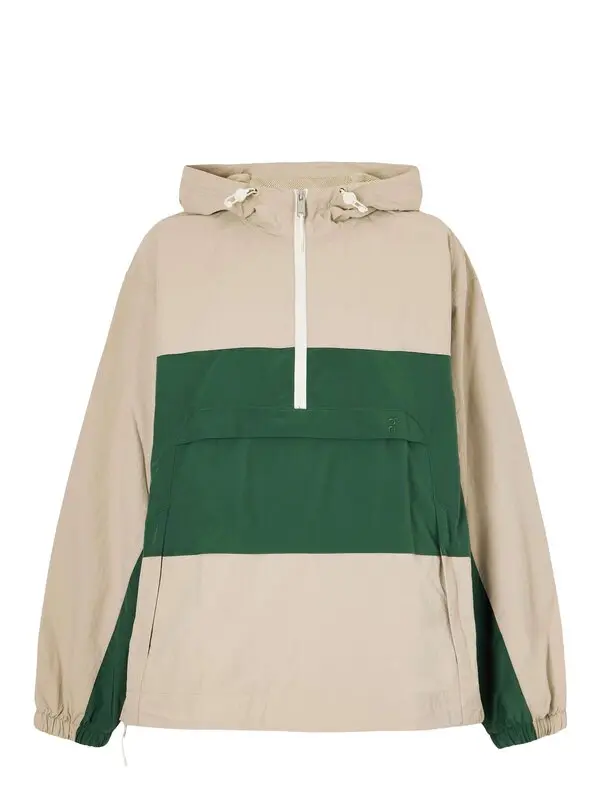 On Hooded Color-block Recycled Shell Jacket - Camel