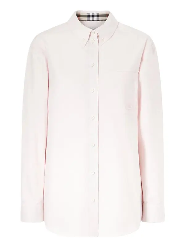 Burberry Letitia Logo-embroidered Oxford Shirt - Pink