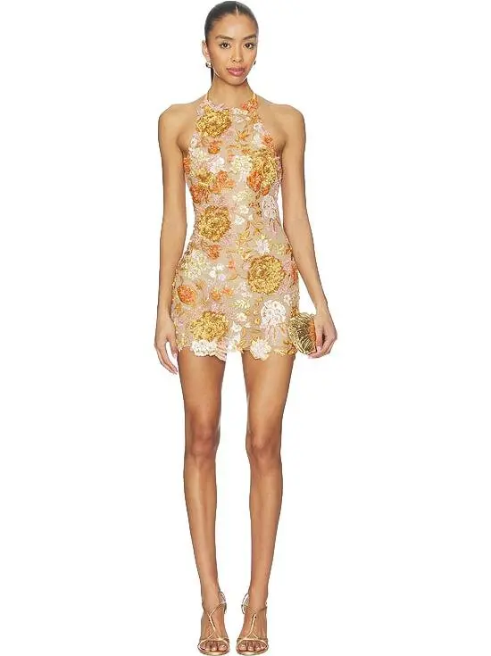 ZULEYHA KURU Manon Sequin Embellished Halterneck Dress - Multi