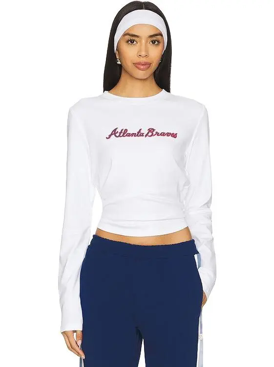 Terez X Atlanta Braves Long Sleeve Baby Tee - White