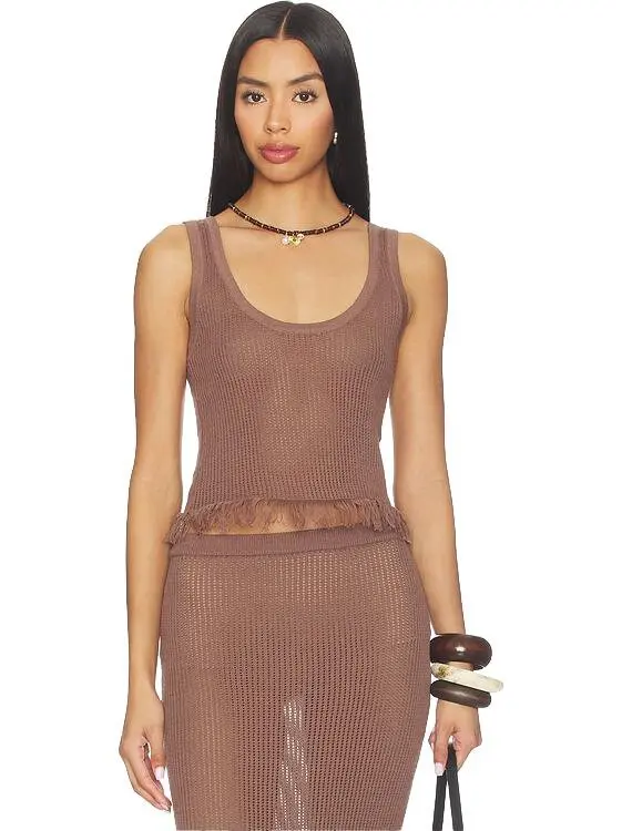 SNDYS Priya Crochet Top - Mocha