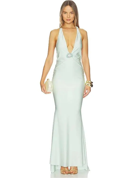 SHANI SHEMER Tala Maxi Dress - Aqua Blue