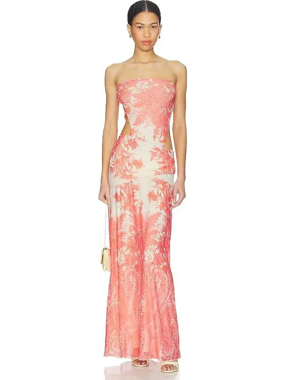 TIGER MIST Poppi Maxi Dress - Coral Tapestry
