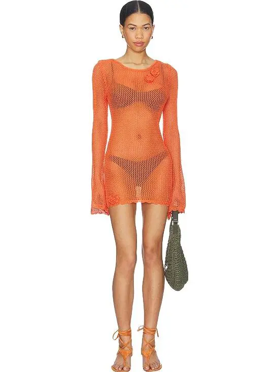 SNDYS Tanya Crochet Mini Dress - Volcanic