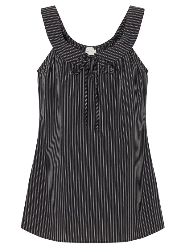 DEIJI STUDIOS Striped Organic Cotton-poplin Mini Dress - Gray