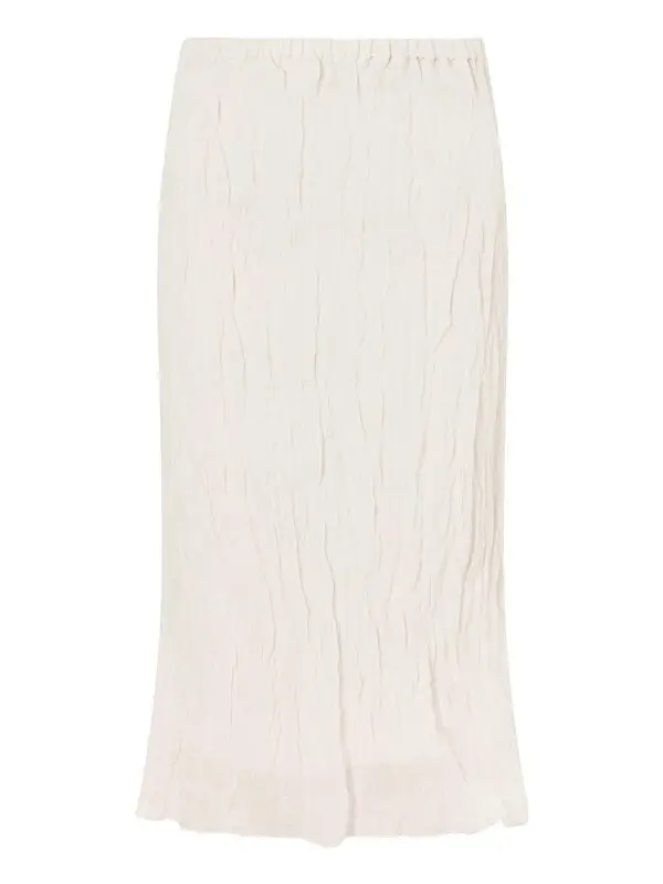 RÓHE Crinkled Metallic Cotton-blend Midi Skirt - Neutrals