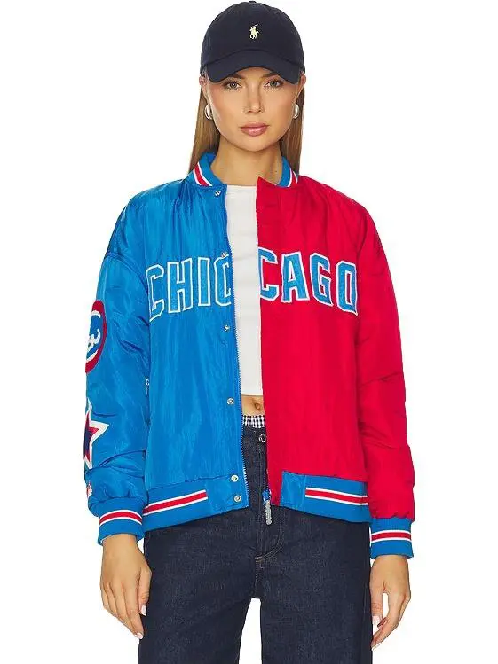 Terez X Chicago Cubs Multi Logo Bomber - Blue & Red