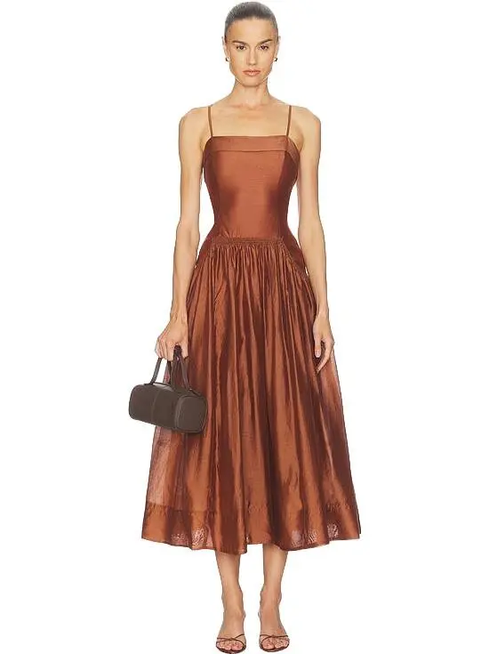 Astr The Label Ovina Midi Dress - Spice Brown
