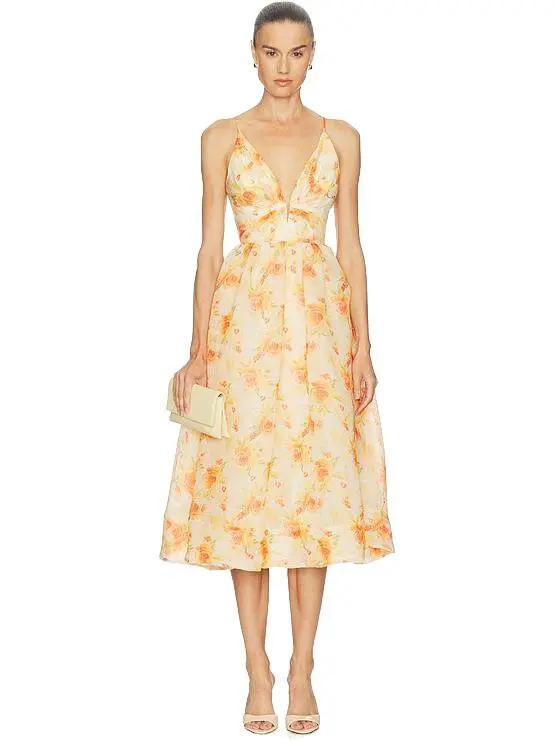 Astr The Label Janna Dress - Orange Floral