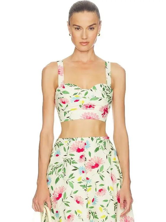 Astr The Label Myria Cropped Top - Yellow Pink Floral