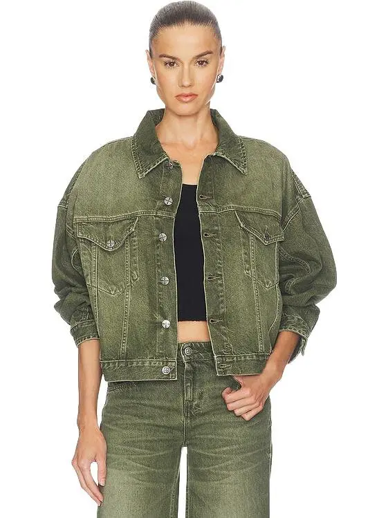 Ksubi Relaxed Trucker Jacket - Militant Green