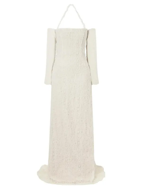DANIELLE FRANKEL Evie Embroidered Tulle And Organza Gown - Neutrals