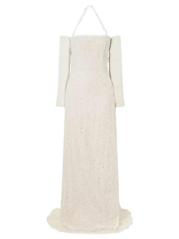 DANIELLE FRANKEL Evie Embroidered Tulle And Organza Gown - Off-white