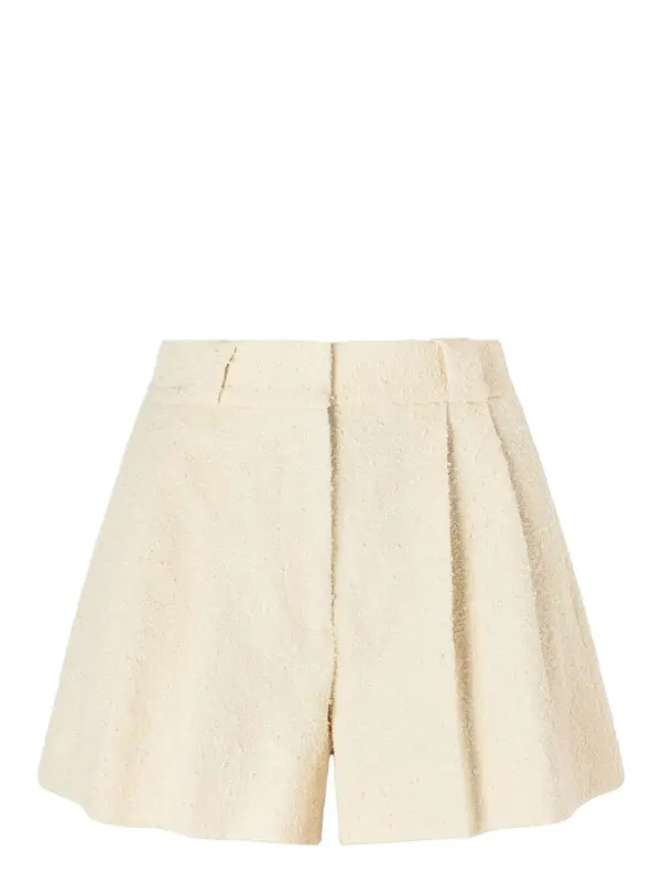 BLAZÉ MILANO Orinda Cotton-blend Tweed Shorts - Cream