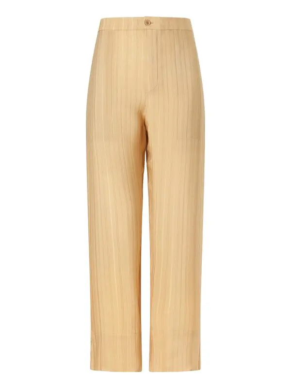 Saint Laurent Striped Silk Pants - Yellow