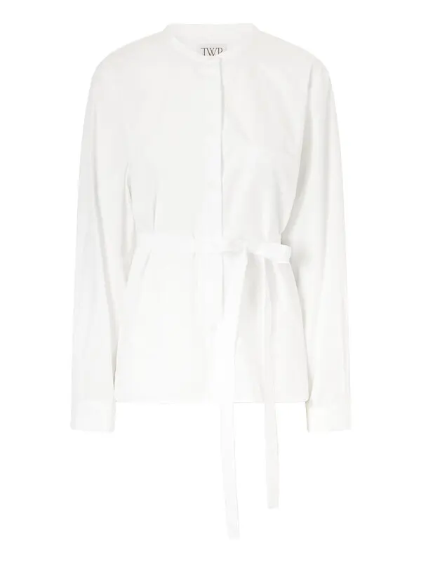 TWP Tie-detailed Cotton Shirt - White