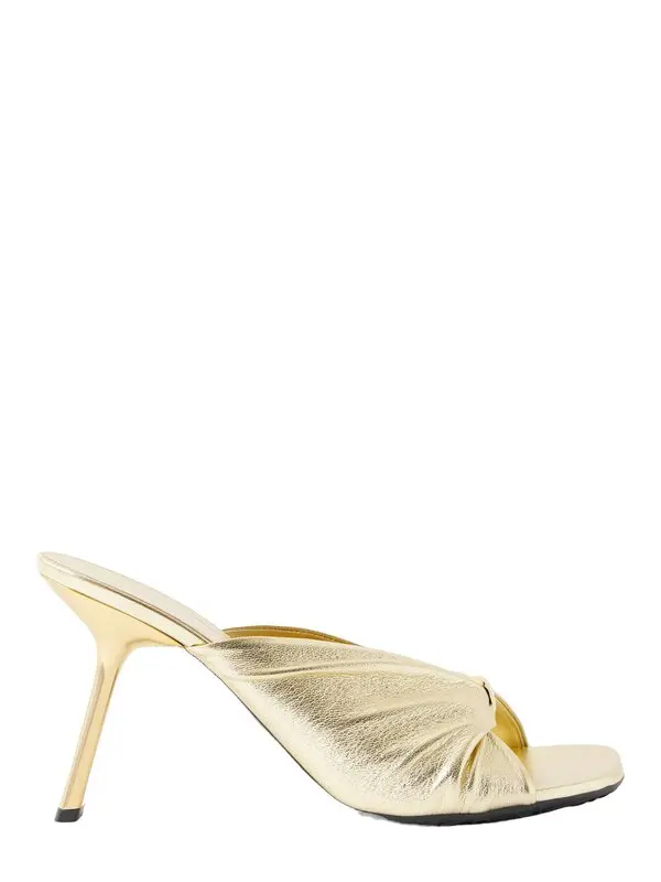 Loewe Paula's Ibiza Metallic Leather Sandals - Gold
