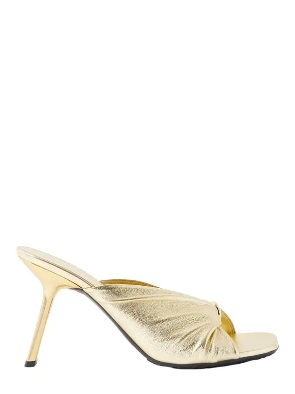 Loewe Paula's Ibiza Metallic Leather Sandals - Gold