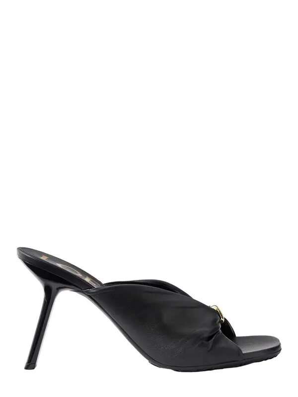 Loewe Paula's Ibiza Leather Sandals - Black