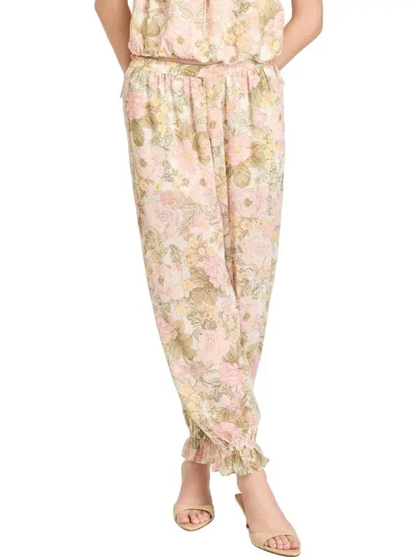 WAYF Jasmine Floral Semisheer Balloon Pants - Blush Floral