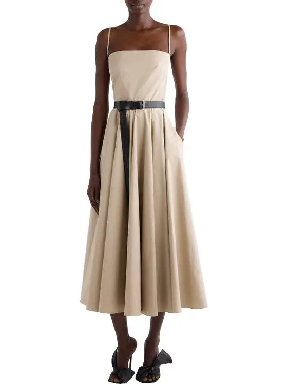 Givenchy Cotton Poplin Midi Dress - Beige
