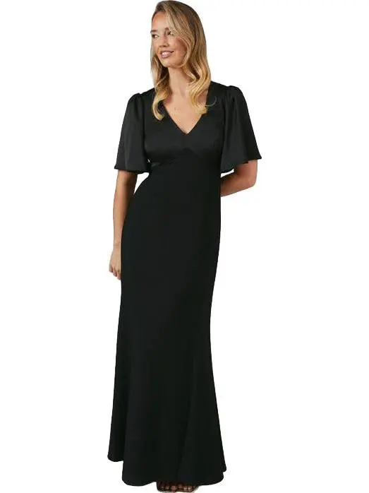 Coast Satin Bridesmaid Gown - Black