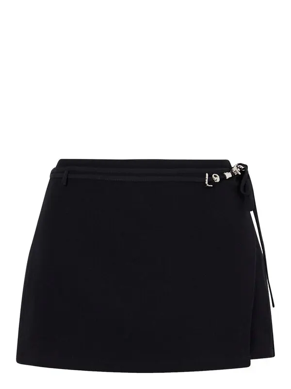 Loewe Paula's Ibiza Cotton And Silk-blend Crepe Skorts - Black
