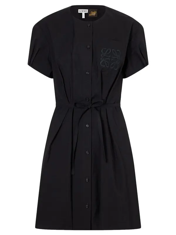 Loewe Embroidered Cotton-blend Midi Dress - Black