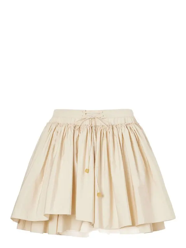Loewe Ruffled Cotton-poplin Mini Skirt - Beige