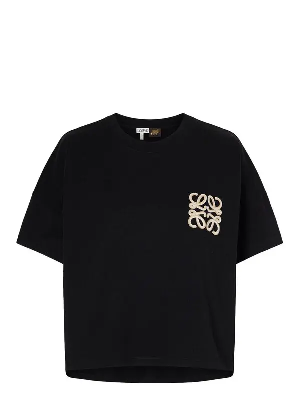 Loewe Logo-embroidered T-shirt - Black