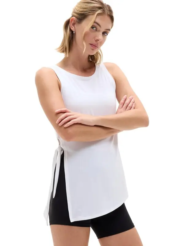 Athleta Move With Ease Asym Tie Tank - Bright White