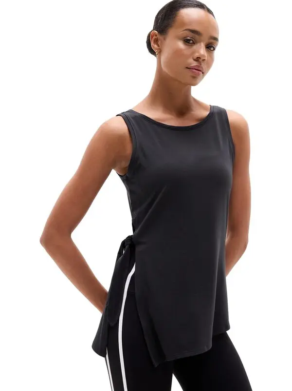 Athleta Move With Ease Asymmetrical Tie Tank - Black