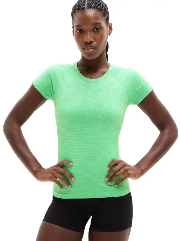 Athleta Momentum Flex Tee - Palmetto Mini Stripe