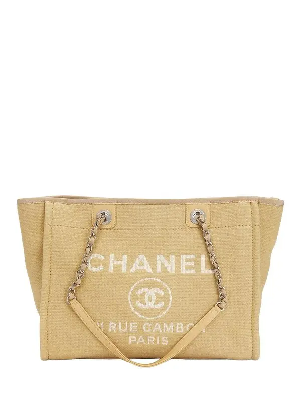 Chanel Deauville Mm Tote Bag - Apricot