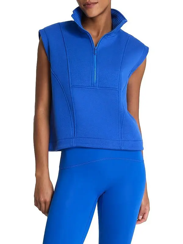 Spanx Cotton Fleece Half Zip Vest - Current