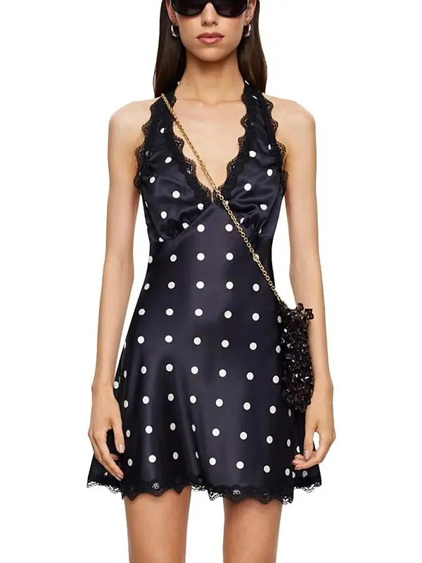 Lioness Stars Align Mini Dress - Noir Polka