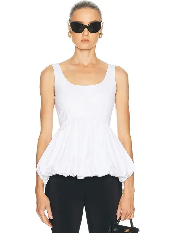 RÓHE Voluminous Peplum Top - Optic White