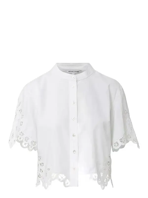 Veronica Beard Aleck Broderie Anglaise Shirt - White