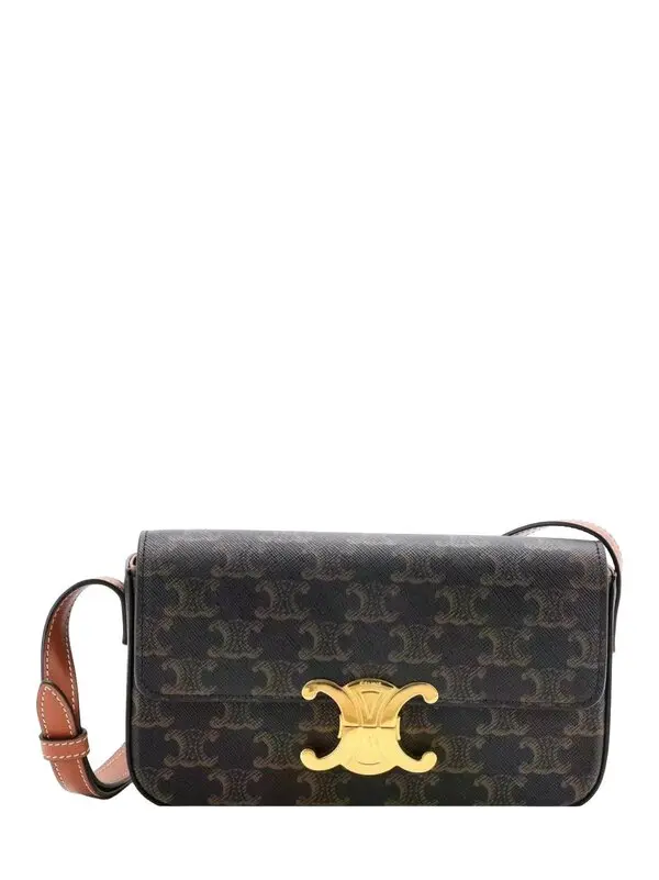 Celine Triomphe East-west Coated Canvas Shoulder Bag - Brown