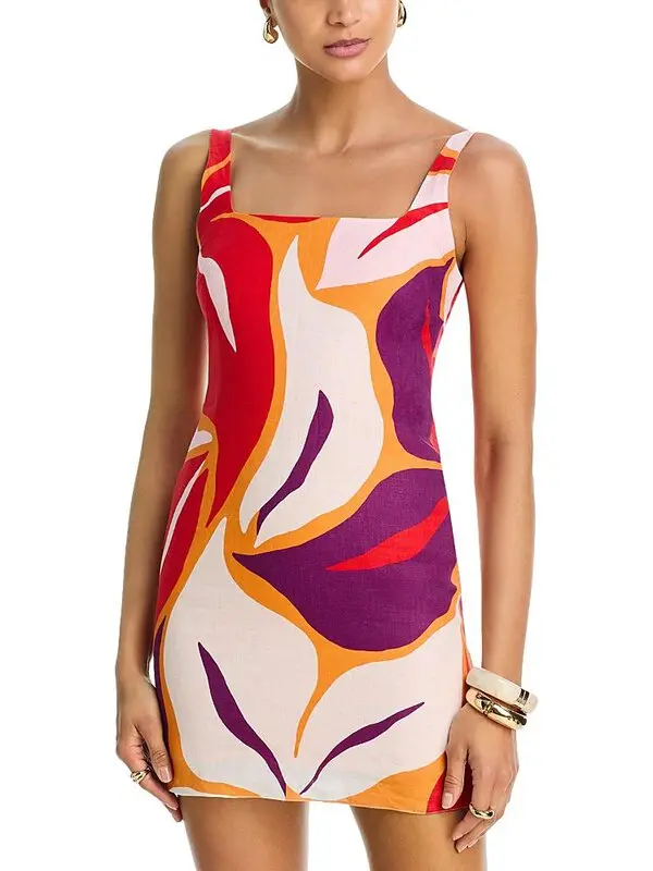CALA DE LA CRUZ Siela Printed Linen Dress - Calabaria Multi