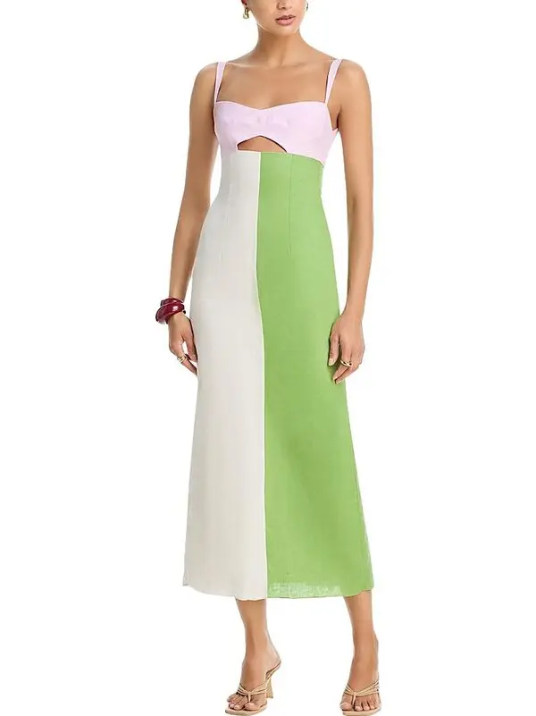 CALA DE LA CRUZ Nara Midi Dress - Forest