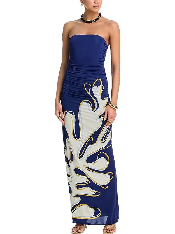 CALA DE LA CRUZ Daphne Dress - Coral Navy