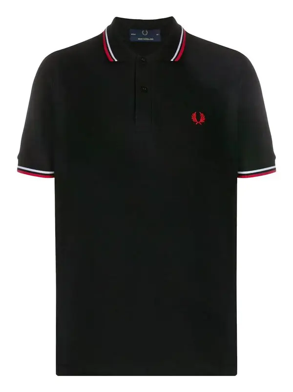 Fred Perry Stripe Trim Polo Shirt - Black