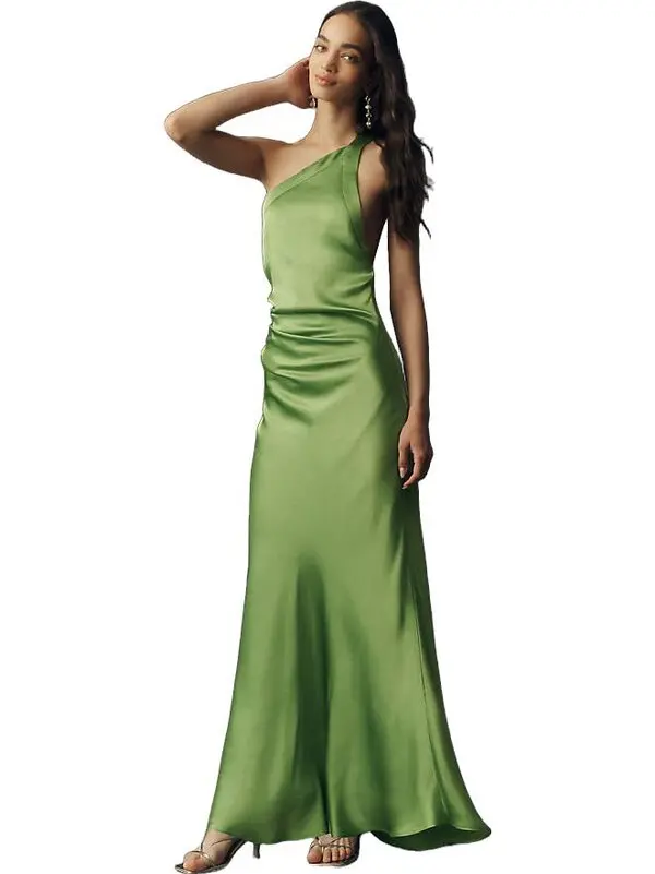Bhldn One-shoulder Maxi Dress - Fluorite Green