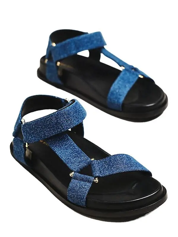 ANINE BING Jess Hardware Ankle-strap Sandals - Light Blue
